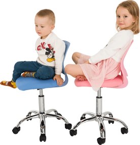 Dětská židle PIXIE - kov, polyester, modrá / chrom