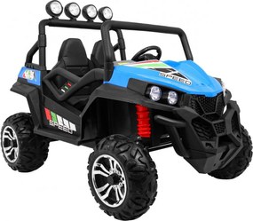 Ramiz Terénní bugina Strong pro děti modrá + pohon 4x4 + dálkové ovládání + nosič zavazadel + rádio MP3 + LED