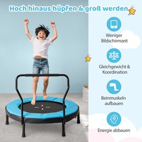 Costway Ø102 cm dětská trampolína s odnímatelnou rukojetí mini trampolína do 100