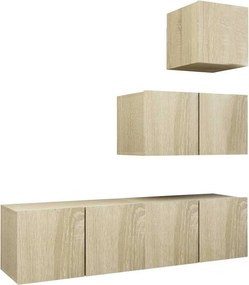 4dílný set TV skříněk dub sonoma kompozitní dřevo 3079049