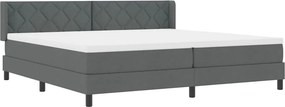 Postel s boxspringem s čelo Tmavě šedá 200 x 200 cm textil 3341189