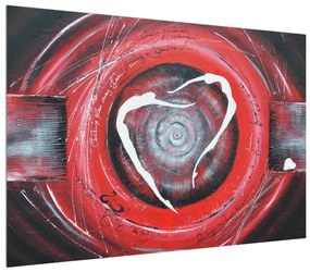 Abstraktní obraz - červená malba (100x70 cm)