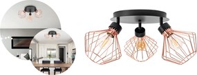 Toolight - Stropní lampa typu reflektor 392195, černá-růžové zlato, OSW-08561