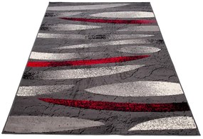 Chemex Moderní koberec Tap - obrazce 3 - šedý/červený Rozměr koberce: 60x100 cm