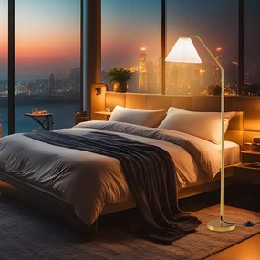 Costway Stojací lampa obývací pokoj 168 cm E27 oblouková lampa s nastavitelnou
