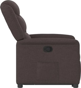 Zvedací polohovací křeslo tmavě hnědé textil 3303199