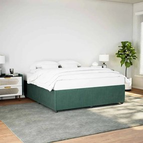 Rám postele bez matrace tmavě zelená 180 x 200 cm samet 3285027