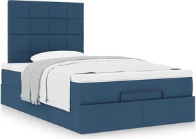 Osmanský rám postele s matrací modrá 120x190cm textil 3313146
