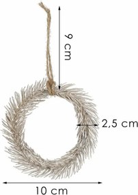 Věneček 10cm stříbrný, vánoční ozdoba