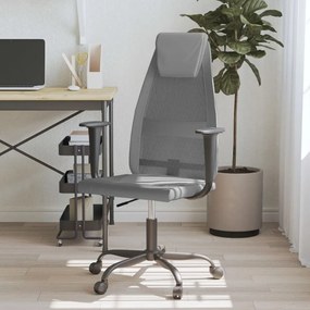 Petromila Kancelářská židle výškově nastavitelná šedá síťovina umělá kůže