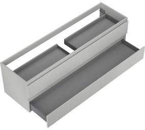 Mexen Rivel, koupelnová skříňka 160 cm, 2 zásuvky, drážkovaná, šedá matná, 91A20-16047-2-BFF62