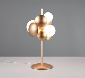 Stolní lampa se skleněným stínidlem ve zlato-bílé barvě (výška 50 cm) Bubble – Trio Select