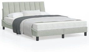 vidaXL Rám postele s čelem světle šedý 120 x 200 cm samet