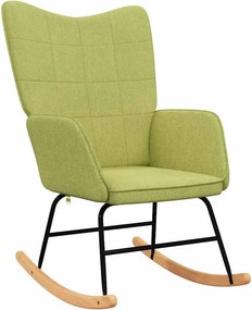 Houpací křeslo se stoličkou zelené textil 328023