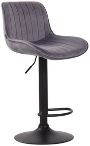 Barová židle Haugo - samet - černý rám | tmavě šedá