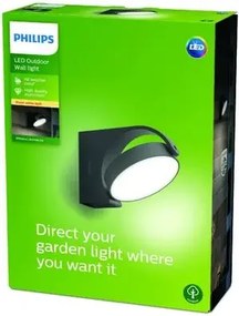 Philips Mimosa 7W šedá / LED venkovní nástěnné svítidlo / 630LM / 2700