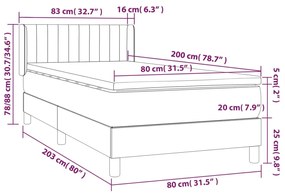 Box spring postel s matrací tmavě hnědá 80x200 cm textil,  3129828