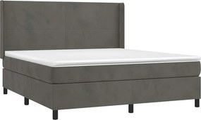 Box spring postel s matrací tmavě šedá 160x200 cm samet 3132568