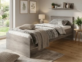 Postel ELISA 90 x 200 cm, dub lanýž Matrace: Matrace Coco Maxi 20 cm, Rošt: Bez roštu