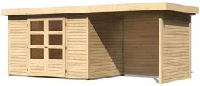 Dřevěný zahradní domek ASKOLA 4 s přístavkem 240 Lanitplast Přírodní dřevo