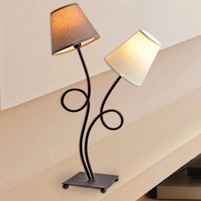 Dvouzdrojová látková stolní lampa Twiddle