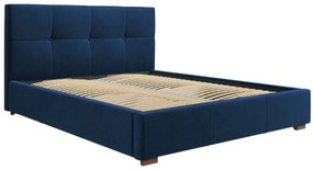 OnaDnes -20% Královsky modrá sametová postel MICADONI SAGE 160 x 200 cm