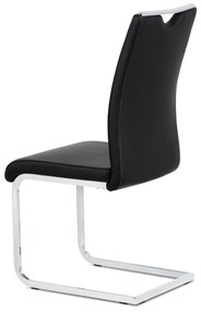 AUTRONIC Jídelní židle černá koženka / chrom