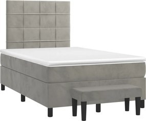 Box spring postel s matrací světle šedá 120 x 200 cm samet 3137833