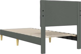 Rám postele s čelo Tmavě šedá 90 x 190 cm Textil 3414684