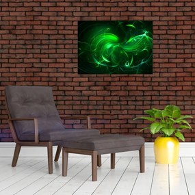 Skleněný obraz - zelená abstrakce (70x50 cm)