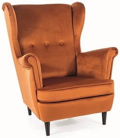 Křeslo Lord Velvet, oranžová / černá