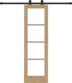 Posuvné dveře ORKDAL 61 x 198,5 cm Masivní borové dřevo a sklo 3331985