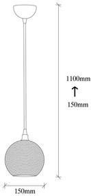 Závěsné svítidlo v okrově žluté a zlaté barvě se skleněným stínidlem ø 15 cm Muzo – Opviq lights