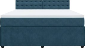 Box spring postel s matrací modrá 180 x 200 cm samet 3287822