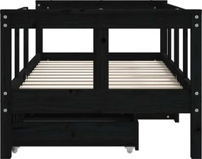 vidaXL Dětská postel se zásuvkami 70x140 cm masivní borové dřevo [834413] Barva: Bílá