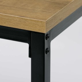 Autronic Stůl jídelní, 120x70 MDF deska, dýha divoký dub, kovové nohy, černý lak AT-631 OAK