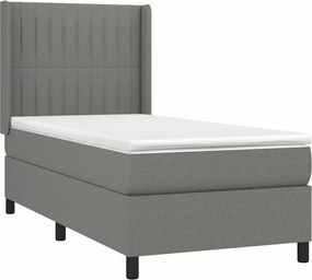 Box spring postel s matrací tmavě šedá 80 x 200 cm textil 3131546