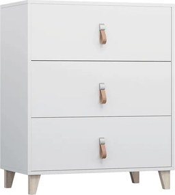 Komoda, bílá, ABS hrany, FIERA 3S