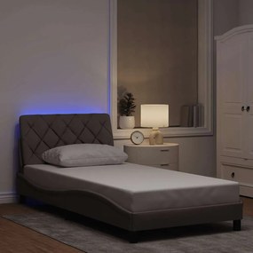 Rám postele s LED bez matrace Taupe 100x200 cm Látka