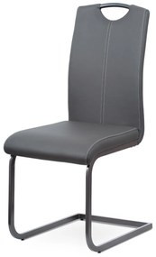 Jídelní židle DCL-613 GREY ekokůže šedá, kov šedý lak