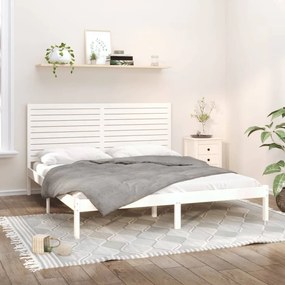 Rám postele bílý masivní dřevo 200 x 200 cm,  3104629