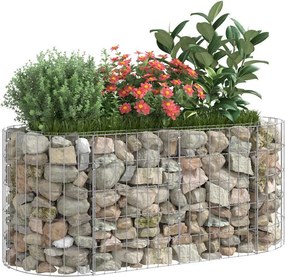 Gabionový vyvýšený záhon pozinkované železo 120 x 50 x 50 cm 152024