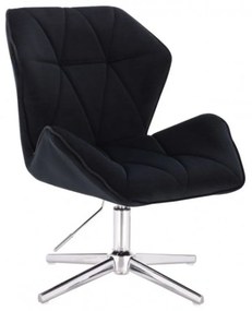 LuxuryForm DESIGN Otočná židle MILANO MAX VELUR na stříbrném kříži - černá