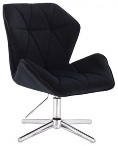 LuxuryForm Židle MILANO MAX VELUR na stříbrném kříži - černá