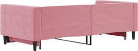 Válenda s přistýlkou růžová 90 x 200 cm samet 3196694