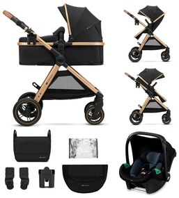 KINDERKRAFT - Kombinovaný kočárek 3v1 ESME Pure black + autosedačka MINK PRO