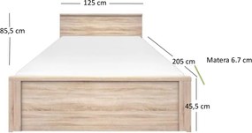 Postel 120x200 dub sonoma Norton