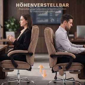 Kancelářská židle Vinsetto s vibrační masáží — ergonomická polohovatelná židle k psacímu stolu s vyhřívanou bederní opěrkou, výškově nastavitelná, ot…