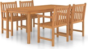 5dílná zahradní jídelní sada 180 x 90 cm masivní teakové dřevo 3059943