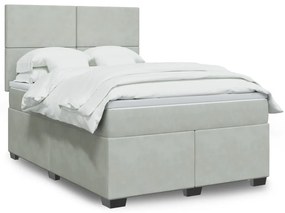 Box spring postel s matrací světle šedá 140x200 cm samet 3293224